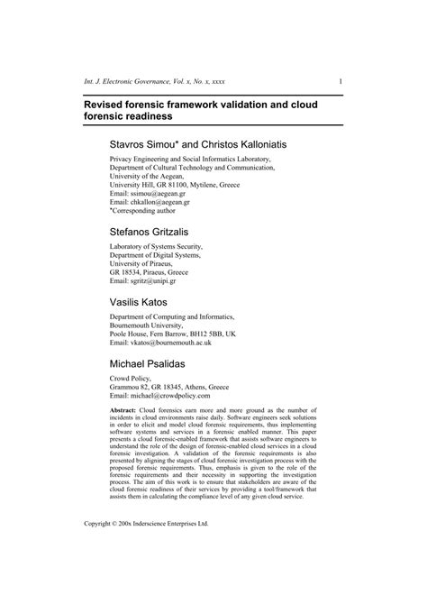 Pdf Revised Forensic Framework Validation And Cloud Forensic Readiness