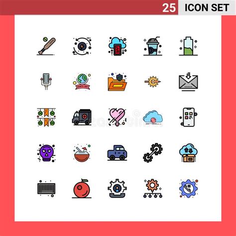 25 Filled Line Flat Color Concept For Websites Mobile And Apps Milkshake Fresh Eco Drink