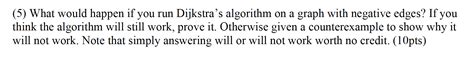 Solved 5 What Would Happen If You Run Dijkstra S Algorithm Chegg