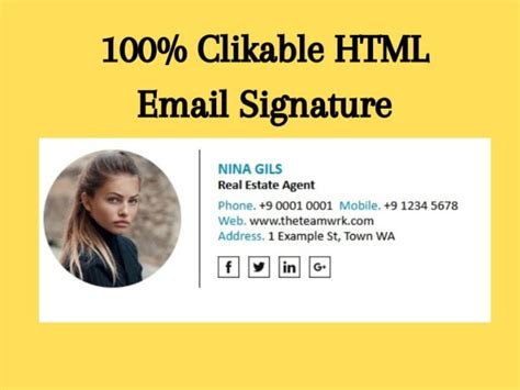 Design Clickable Html Email Signature For Outlook Gmailetc By Suhailm1 Fiverr
