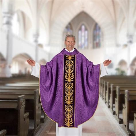 Saint Edward Collection Purple Chasuble Clergy Apparel Church Robes