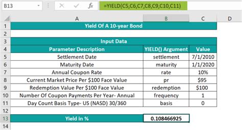 Excel Yield Function Formula Examples How To Use