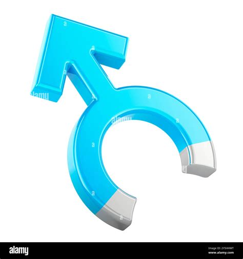 Male Gender Symbol As Horseshoe Magnet 3d Rendering Isolated On White