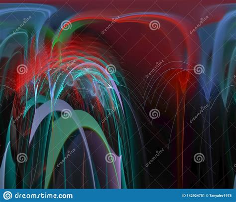 Abstract Digital Fractal Magic Ornament Curl Creativetemplate Artistic Elegance Dynamic Stock
