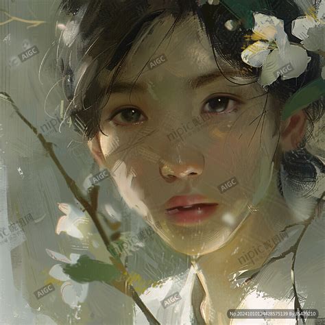 Ai创作图厚涂少女 雏菊少女插画 唯美少女与花系列 数字肖像插画 绘画美女插画 数字美女插画 写实人物绘画 厚涂头像 写实唯美插画 少女与花插画 少女美女插画手绘 数字油画插画设计 数字油画