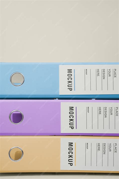 문서 보관 폴더의 접착 라벨 프리미엄 Psd 파일
