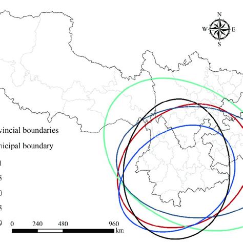 The Result Of The Standard Deviation Ellipse In Southwestern China Download Scientific Diagram