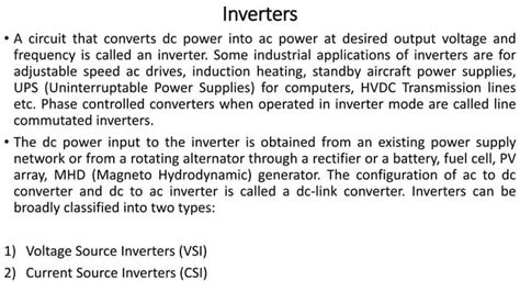 Chapter 1 Pe Ii Voltage Source Inverters And Current Source Inverters Pptx