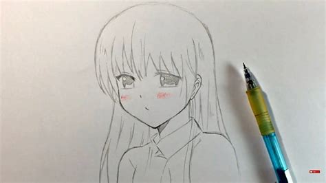 رسم أنمي سهل كيفية رسم بنت أنمي كيوت سهلة Youtube