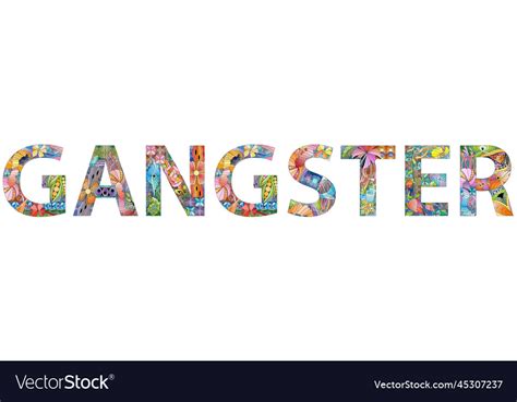 Gangster Hand Drawn Modern Design Royalty Free Vector Image