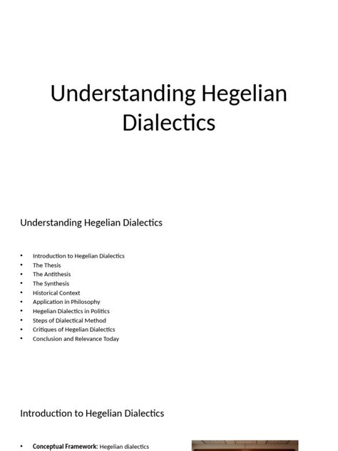 Understanding Hegelian Dialectics Pdf Dialectic Georg Wilhelm