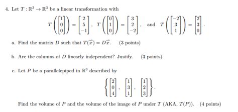 Solved Let T R Rbe A Linear Transformation With Chegg Com