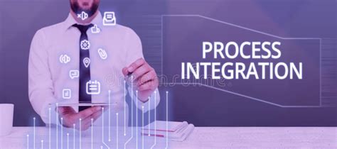 Text Caption Presenting Process Integration Business Showcase