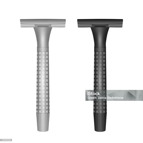 면도 면도기 모형 세트 스트레이트 면도기와 남성을위한 젖은 면도기의 벡터 사실적인 그림 0명에 대한 스톡 벡터 아트 및 기타 이미지 0명 검은색 곧은 Istock