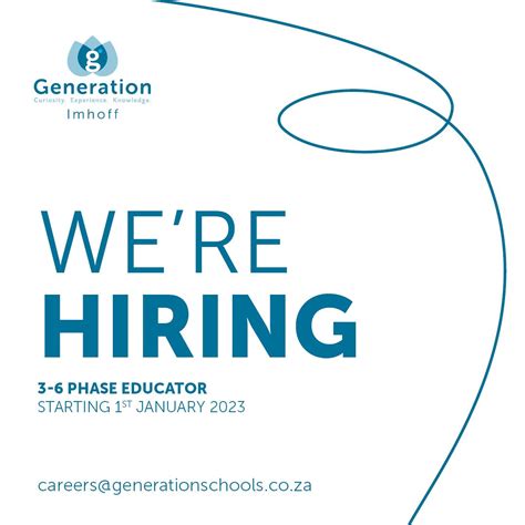 Generation Schools Imhoff Is Looking For A 3 6 Phase Educator To Join Our Generation Schools