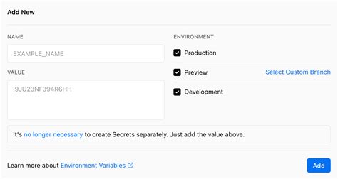 How To Add Environment Variables To A Vercel Project