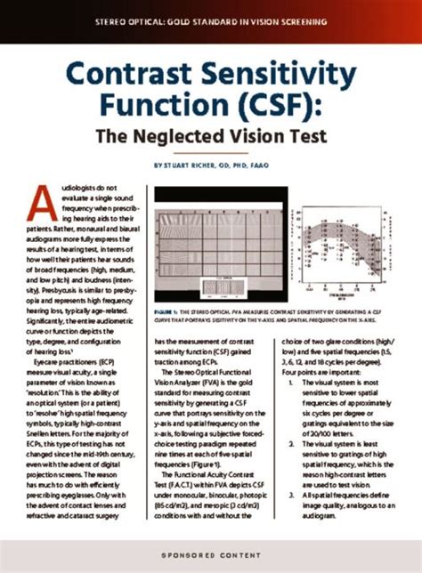 Functional Vision Analyzer Stereo Optical
