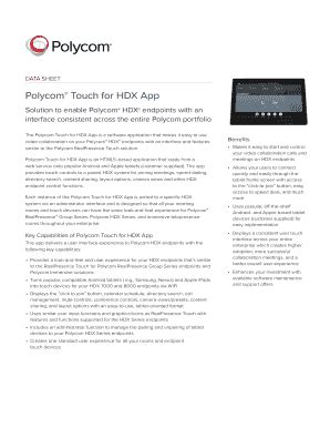 Fillable Online Polycom Touch For HDX App Fax Email Print PdfFiller