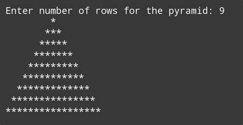 C Program To Print Pyramid And Pattern Gui Projects