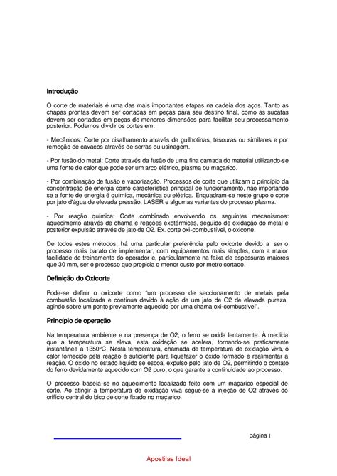 Apostila Petrobras Engenheiro Equipamentos Jr Mecanica Oxicorte