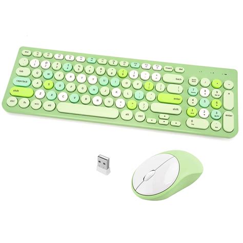 Wireless Keyboard And Mouse Combo Retro Typewriter Wireless Keyboard With Round Keycaps 2 4ghz
