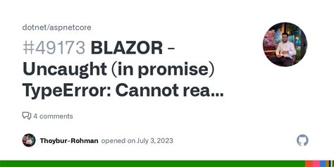 Blazor Uncaught In Promise Typeerror Cannot Read Properties Of Undefined Reading