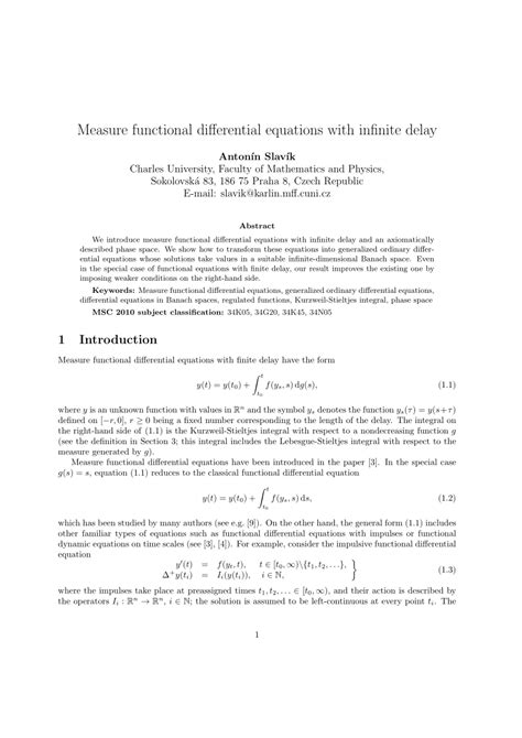 Pdf Measure Functional Differential Equations With Infinite Delay
