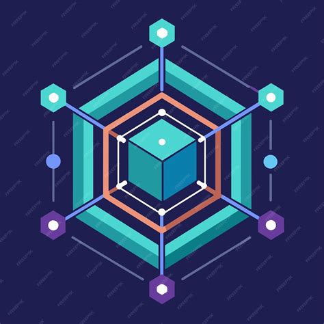 Premium Vector Abstract Representation Of Blockchain Technology In Stylized Geometric Design