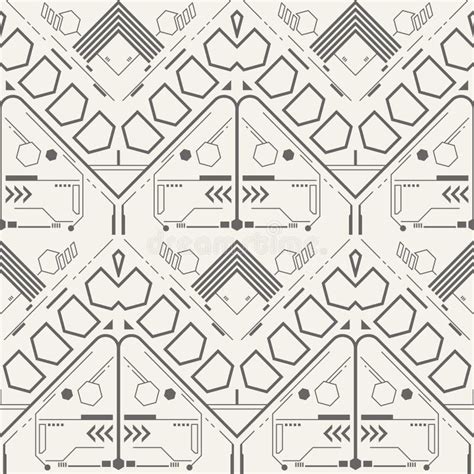 Abstract Vector Tech Line Seamless Pattern Stock Vector Illustration Of Connectivity Abstract