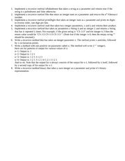 Recursion Practice Problems Implement A Recursive Method IsPalindrome That Takes A String
