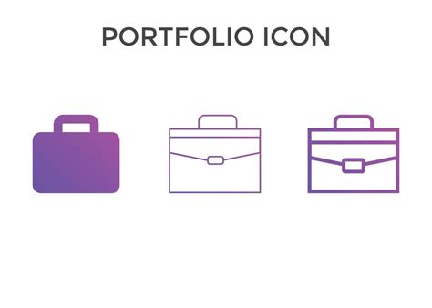 Set Of Portfolio Icons Bag Or Baggage Icon Concept For Web Design