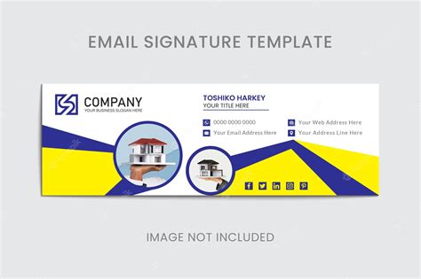 Premium Vector Modern Real Estate Email Signature Design Template