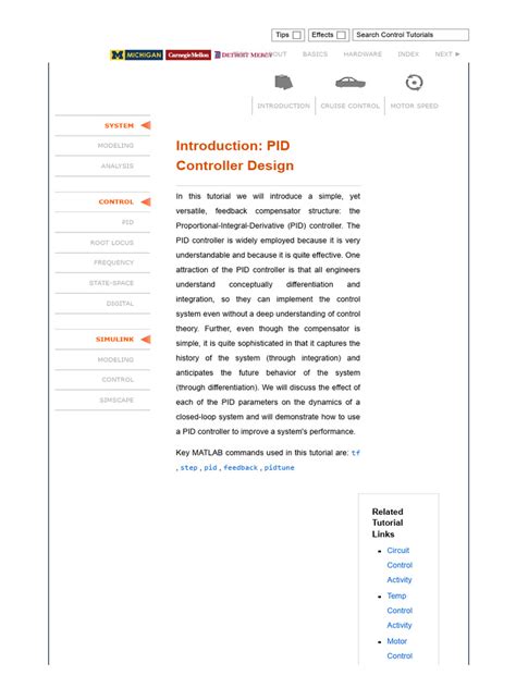 Control Tutorials For Matlab And Simulink Pdf Control Theory