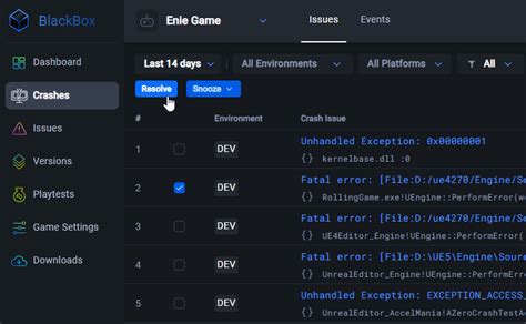 crash and issue management accelbyte documentation