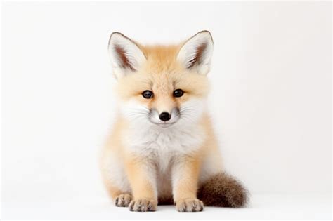 Premium Ai Image A Small Fox Sitting On A White Surface