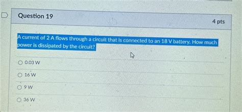 Solved A Current Of 2 A Flows Through A Circuit That Is Chegg Com
