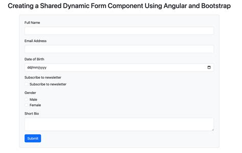Creating A Shared Dynamic Form Component Using Angular And Bootstrap