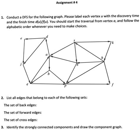 solved assignment 4 1 conduct a dfs for the following graph please