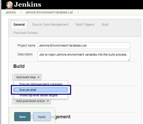 jenkins environment variables list for shell script build jobs theserverside