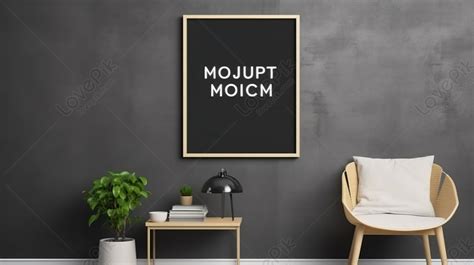 모형 포스터 프레임을 갖춘 현대적인 블랙 인테리어 스칸디나비아에서 영감을 받은 디자인의 놀라운 3d 렌더링 현대적 배경 테리 배경 놀라 배경 이미지 Hd 현대적