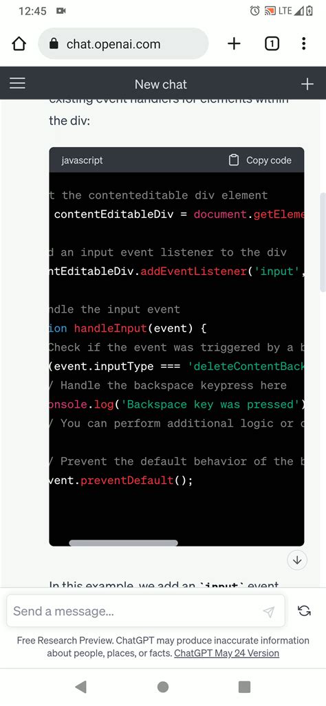 chat gpt just told me to cancel the default behaviour of the input event using event