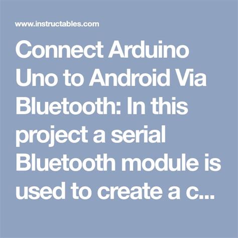 Connect Arduino Uno To Android Via Bluetooth Arduino Android Connection