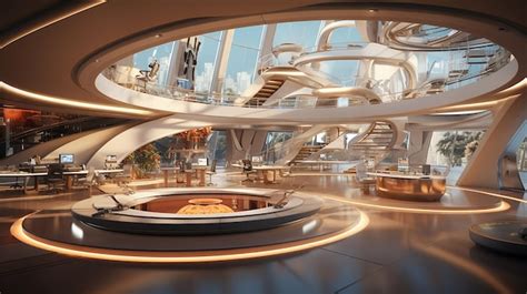 Premium Photo Futuristic Hub Tech Company Headquarters