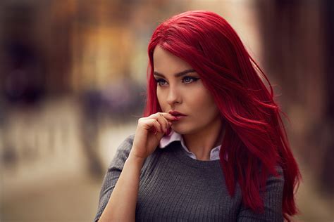 Red Head Girl Outdoor Wallpaper Hd Girls Wallpapers K Wallpapers Images Backgrounds Photos And