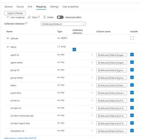 Pipeline Copy Activity Json Source With Dynamic Schema Microsoft Qanda