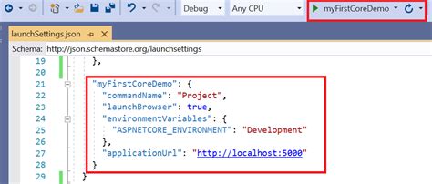 asp core launchsettings json file coreprogram