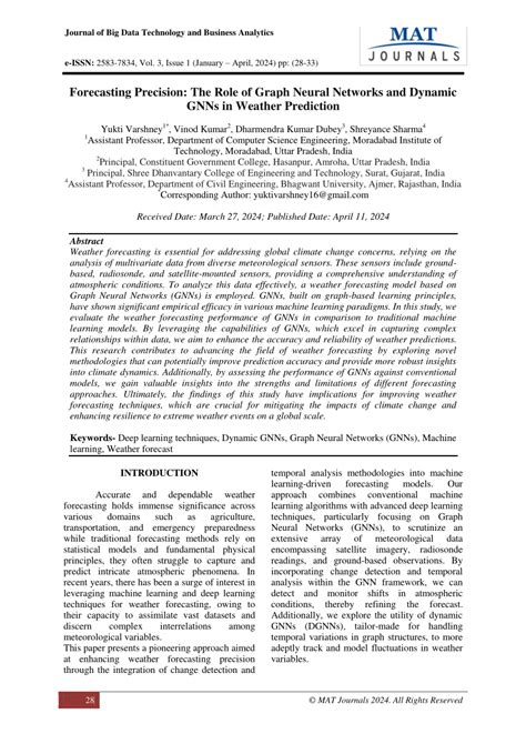 Pdf Forecasting Precision The Role Of Graph Neural Networks And Dynamic Gnns In Weather
