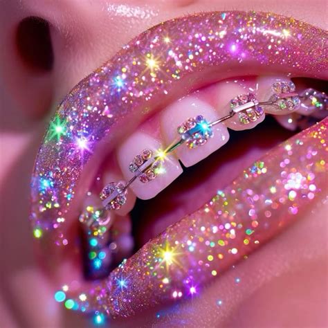 Glitter Brace Face Lip Colors Lip Art Pop Art Lips
