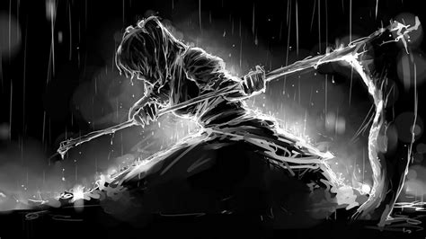 Black And White Anime Scenery Wallpapers Wallpaper Cave