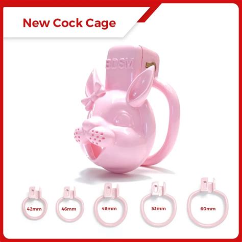 Small Pink Rabbit Chastity Cage For Sissy Micro Tiny 3d Printed